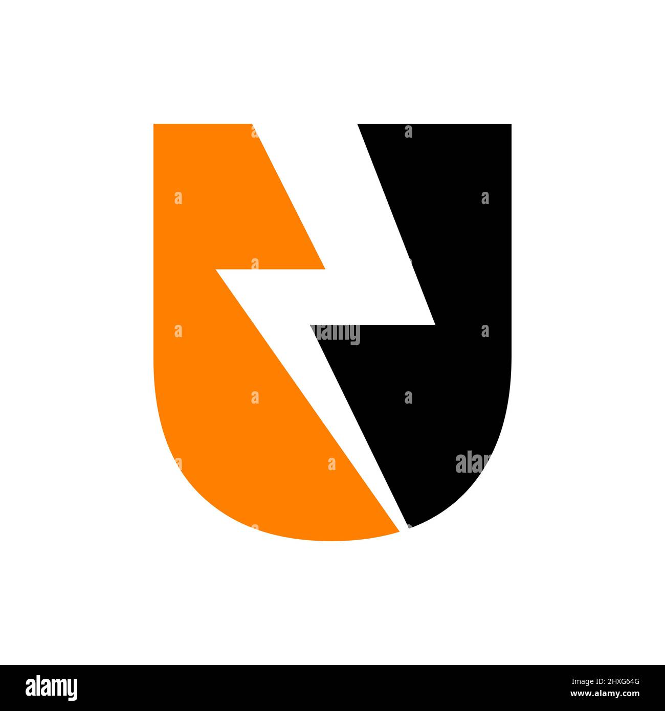 Power Logo U Letter and Lightning Energy Technology. Power U Letter ...
