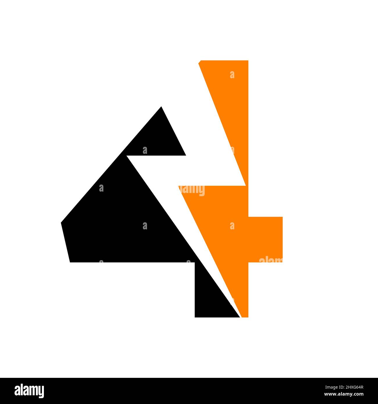 Power Logo 4 Letter and Lightning Energy Technology. Power 4 Letter ...