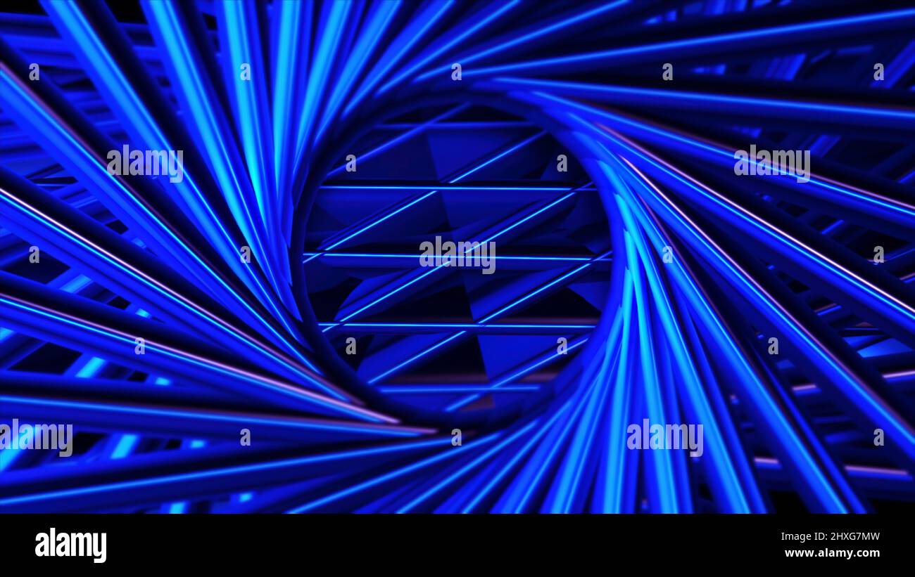 3D pattern in rotating spiral. Motion. 3D metal pattern with diamonds ...