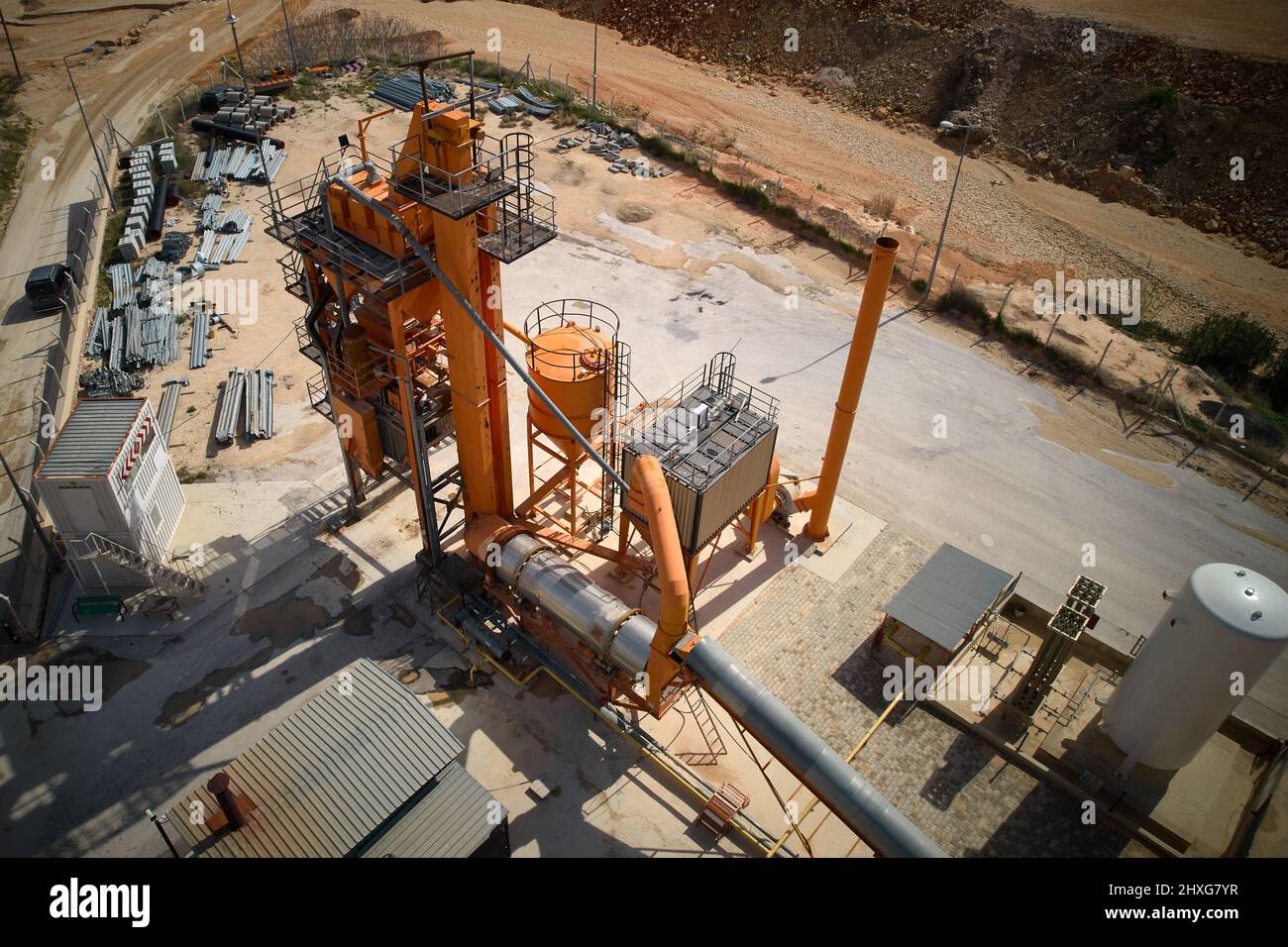 Asphalt producing plant aerial view Stock Photo - Alamy