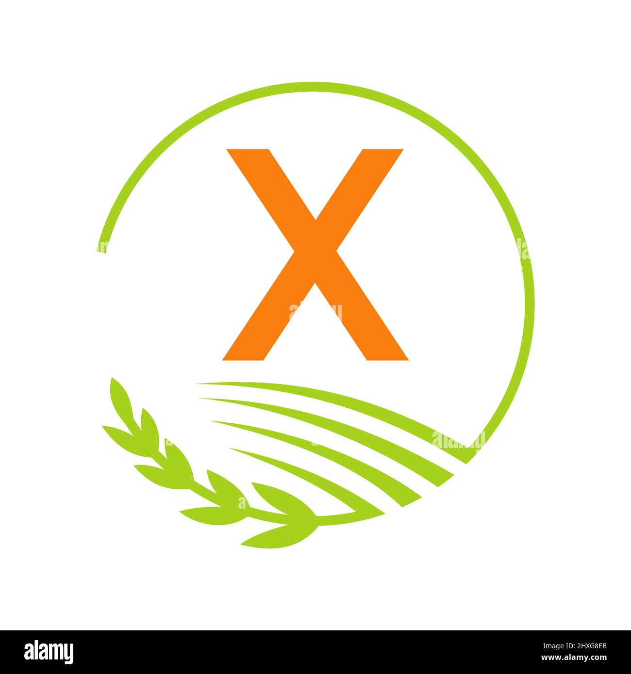 Agriculture Logo On X Letter Concept. Agriculture and Farming Logo Sign ...