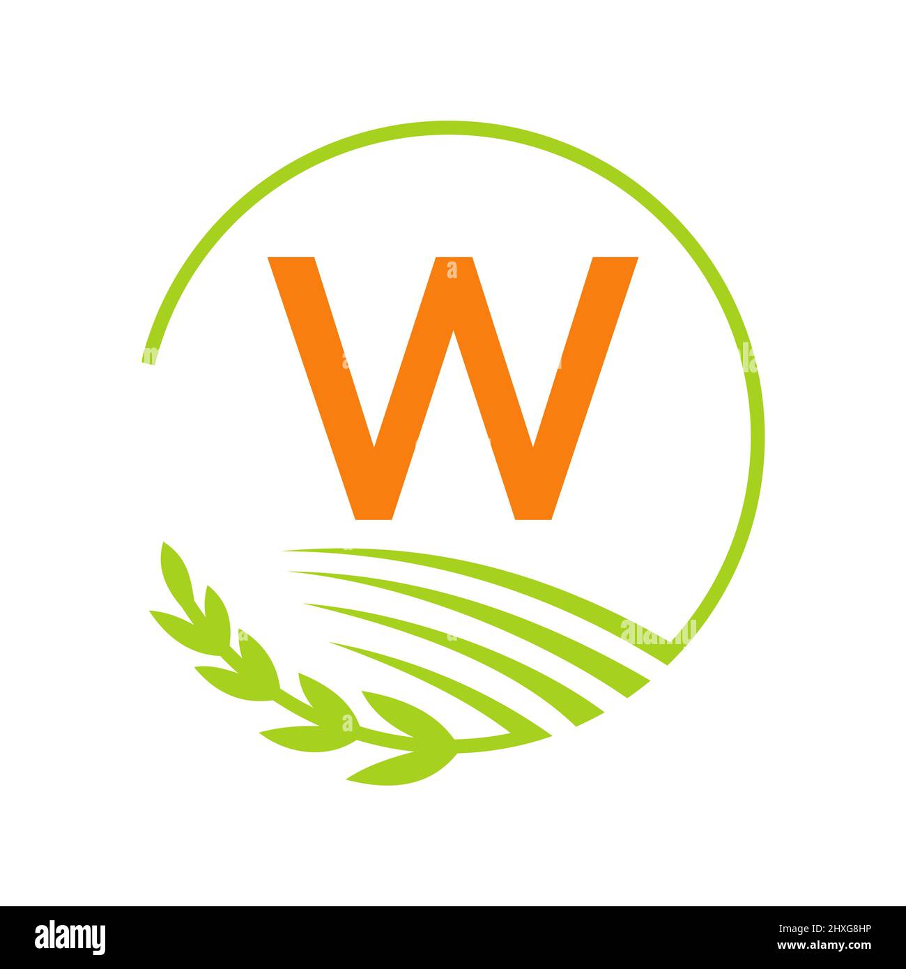 Agriculture Logo On W Letter Concept. Agriculture and Farming Logo Sign ...