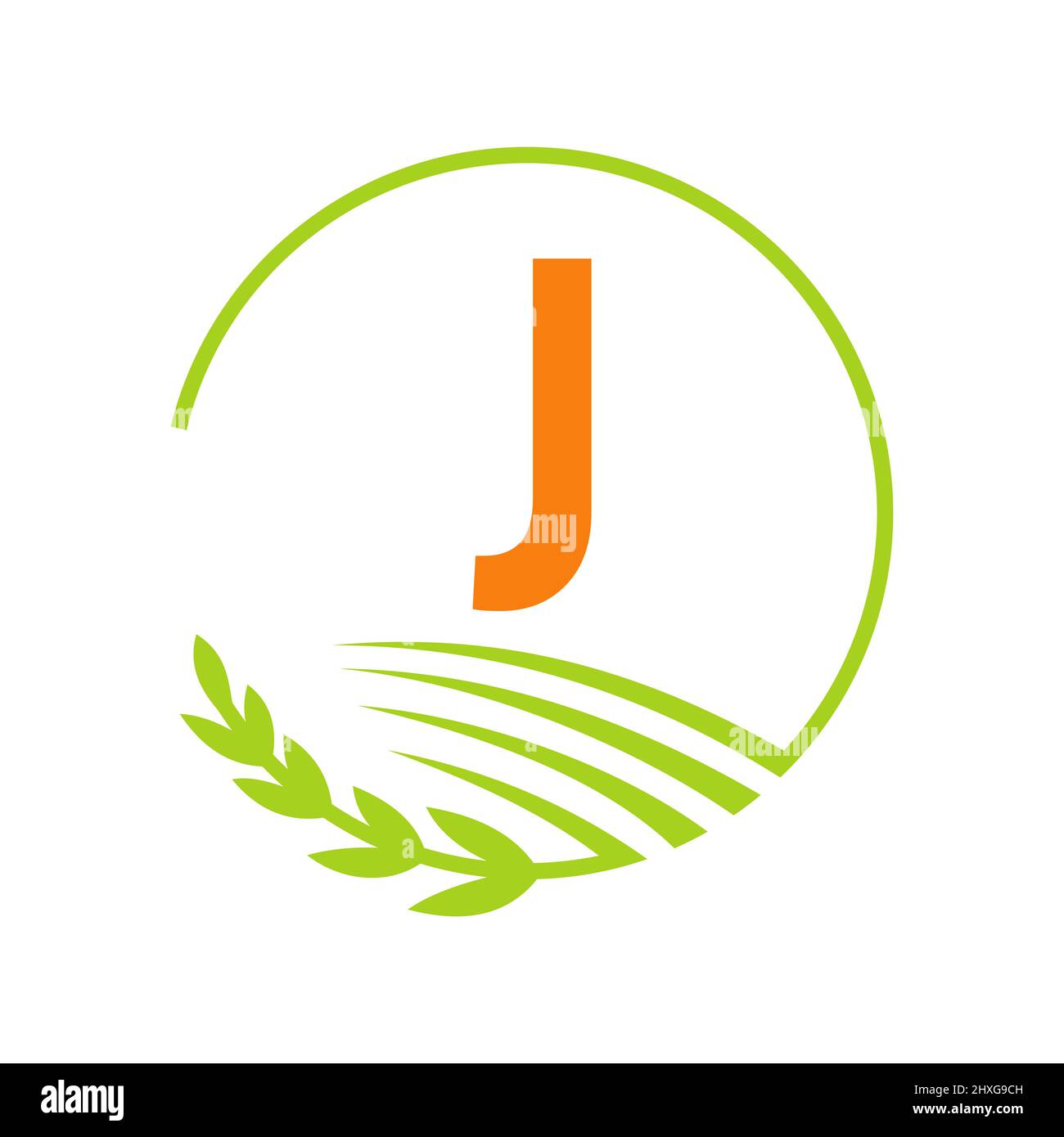 Agriculture Logo On J Letter Concept. Agriculture and Farming Logo Sign ...