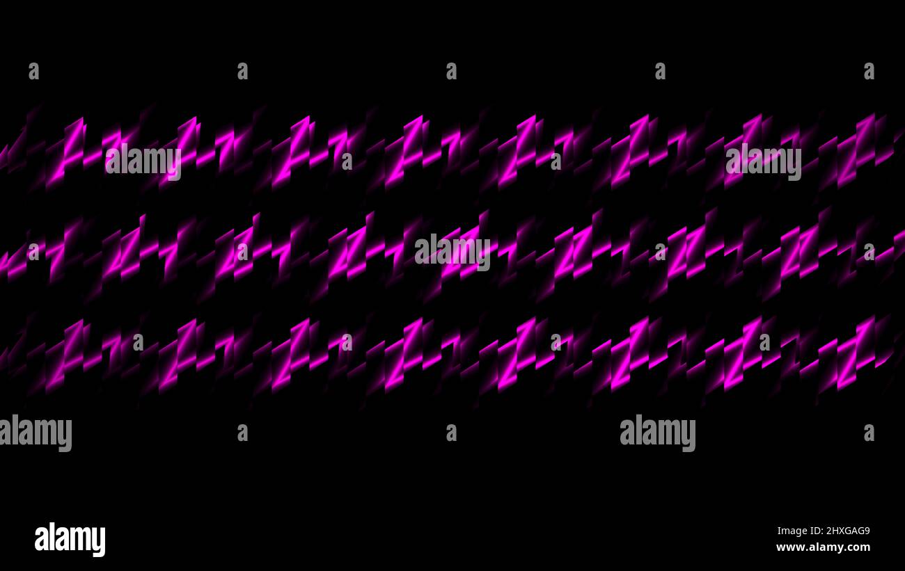 Abstract flow of energy shown by pixelated running zigzag lines ...