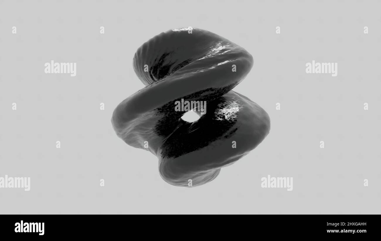 Abstract spinning unusual 3D liquid figure, seamless loop. Design ...