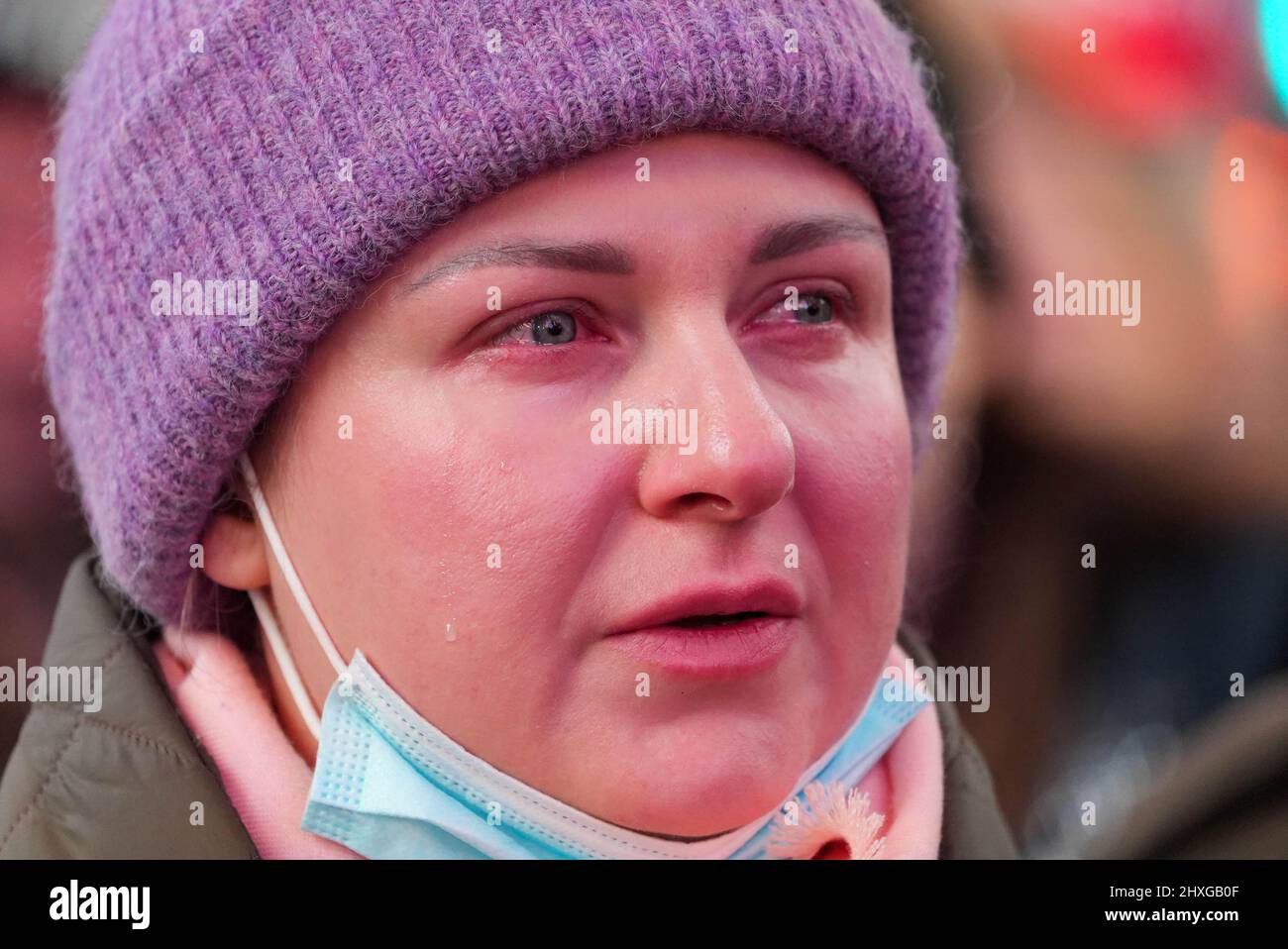 -New York, NY - 20220225-Pro-Ukraine Rally Held In Times Square A large ...