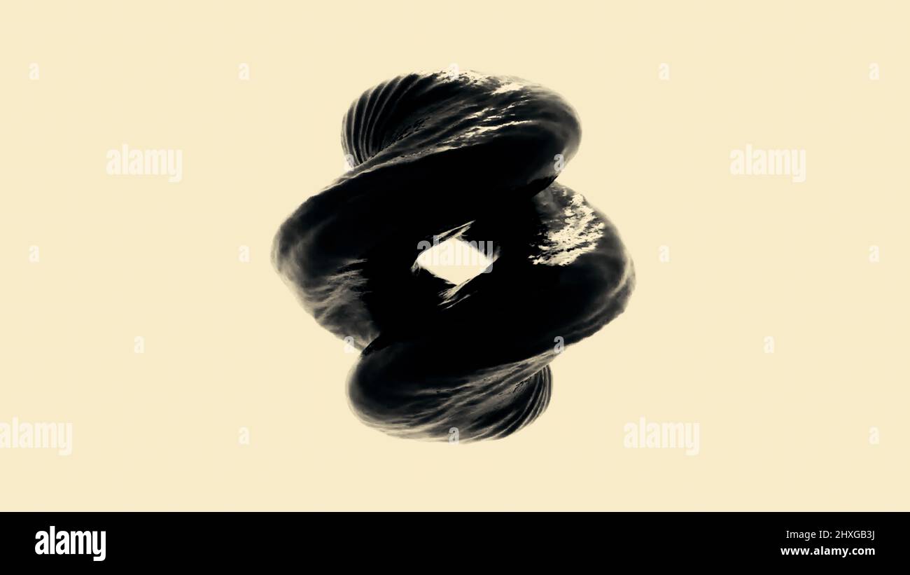 Abstract spinning unusual 3D liquid figure, seamless loop. Design ...