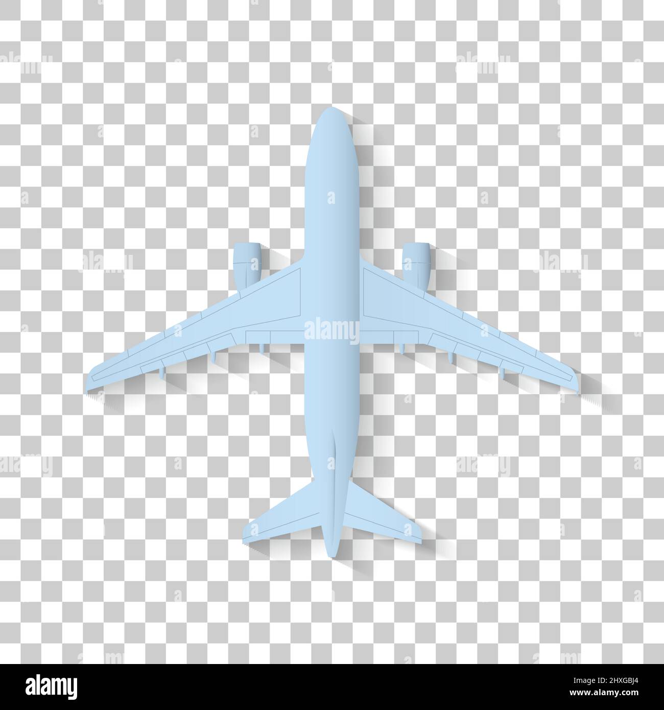 Light blue vector plane on a transparent background. Illustration of an ...