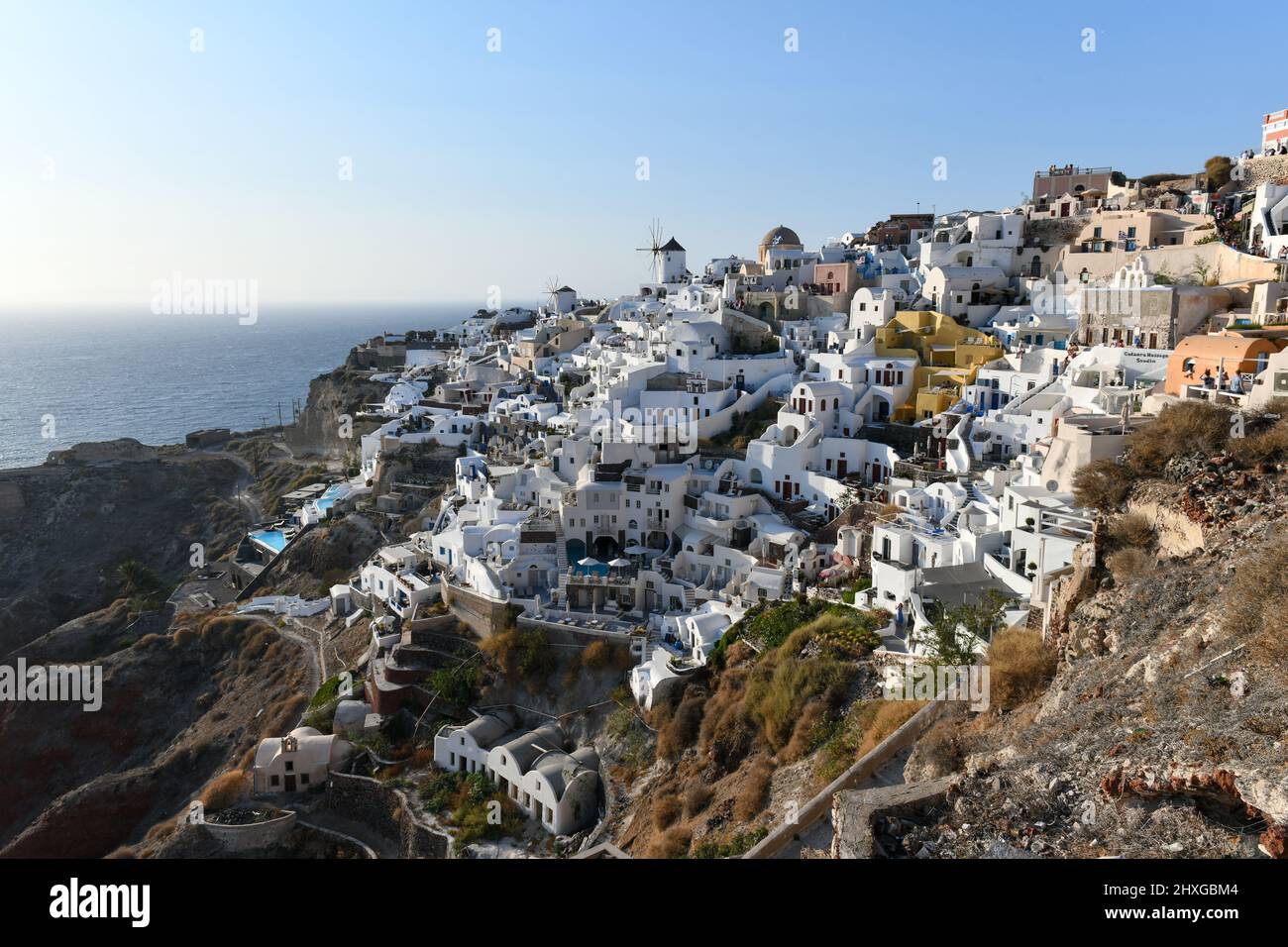 Charming view Oia village on Santorini island, Greece. Traditional ...