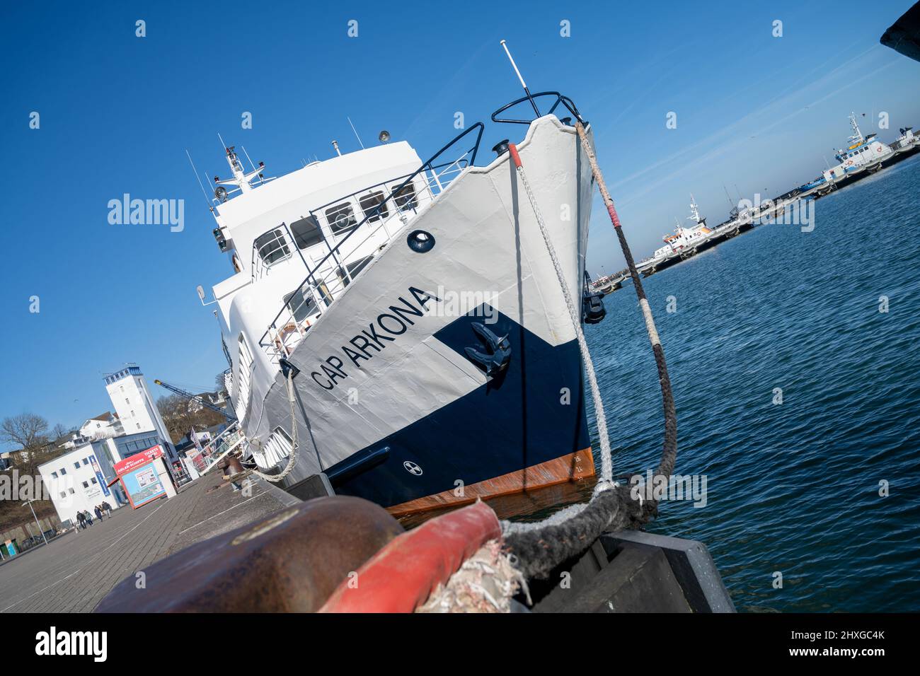 Sassnitz, Germany. 12th Mar, 2022. The excursion ship "Cap Arkona" lies ...