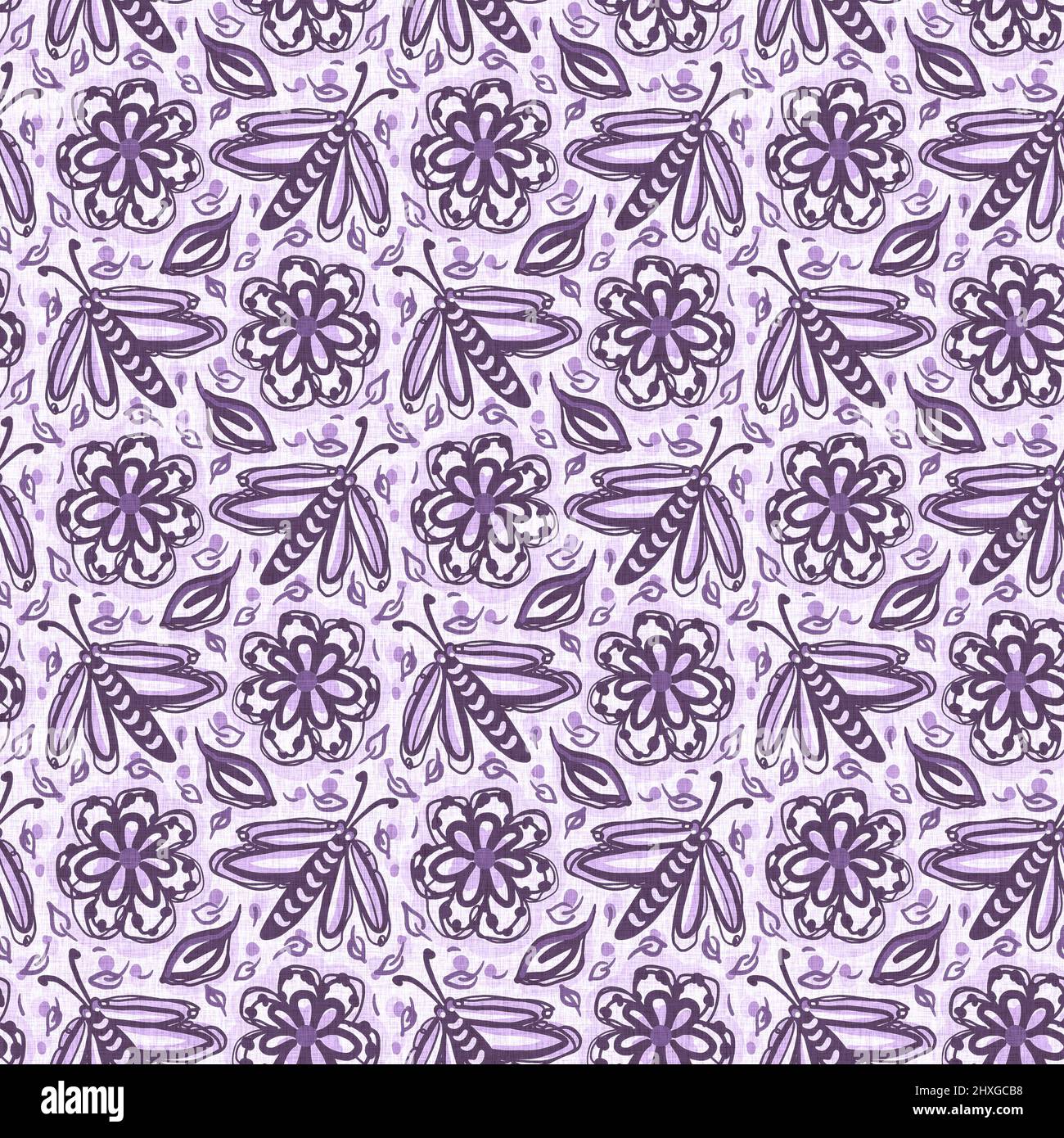 Gender neutral floral bug seamless raster background. Simple whimsical ...