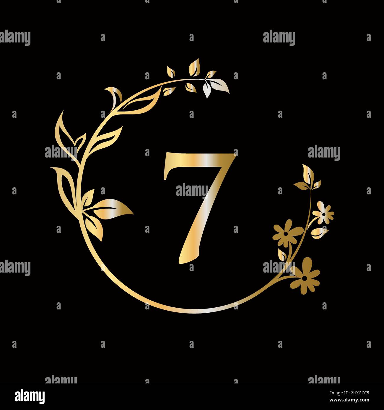 Letter 7 Beauty flower logo with creative concept for company, business ...