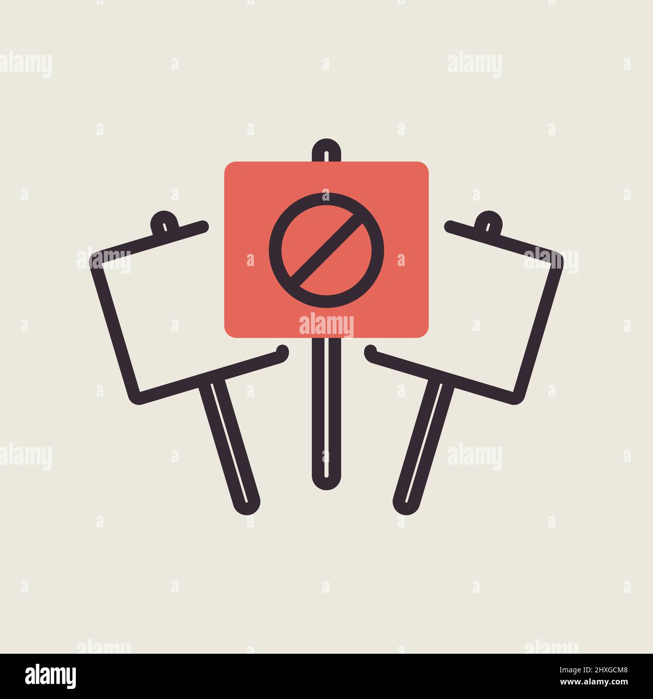 Three placard, big sign, banner, card isolated vector icon ...