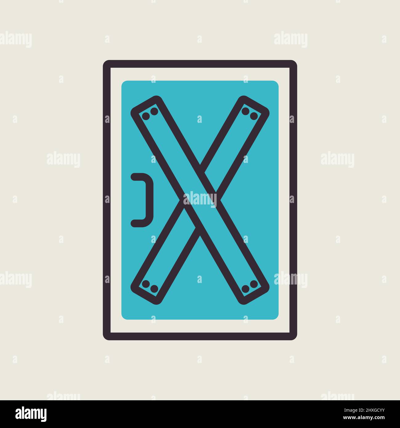 Boarded up door isolated vector icon, installing boards on the door to ...