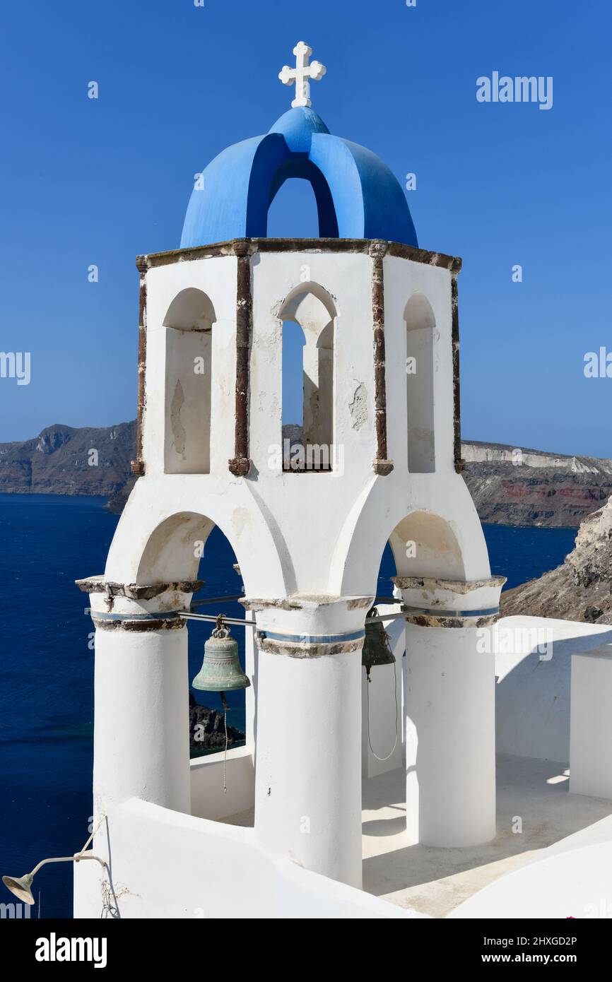 Charming view Oia village on Santorini island, Greece. Traditional ...