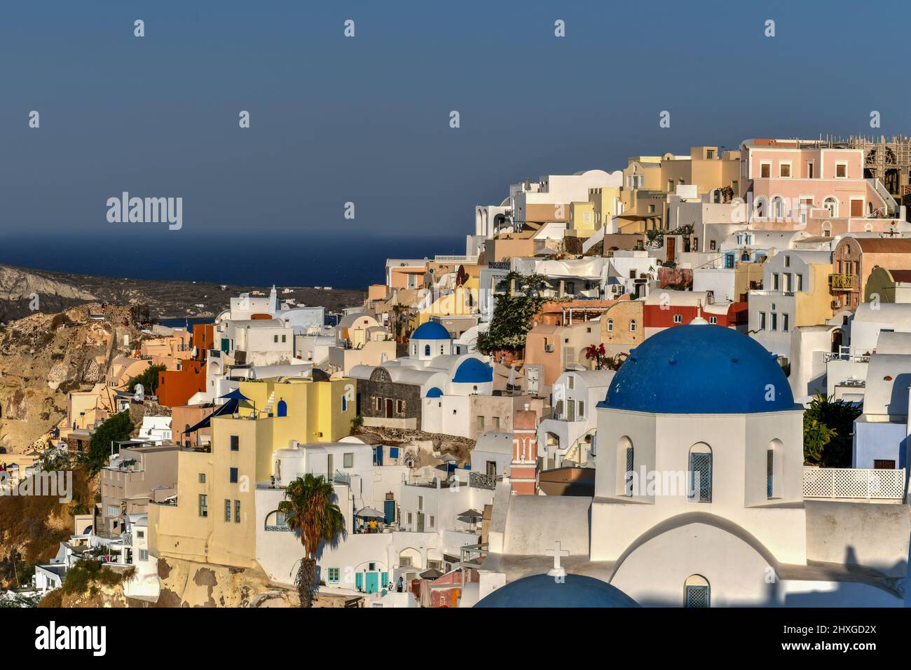 Charming view Oia village on Santorini island, Greece. Traditional ...