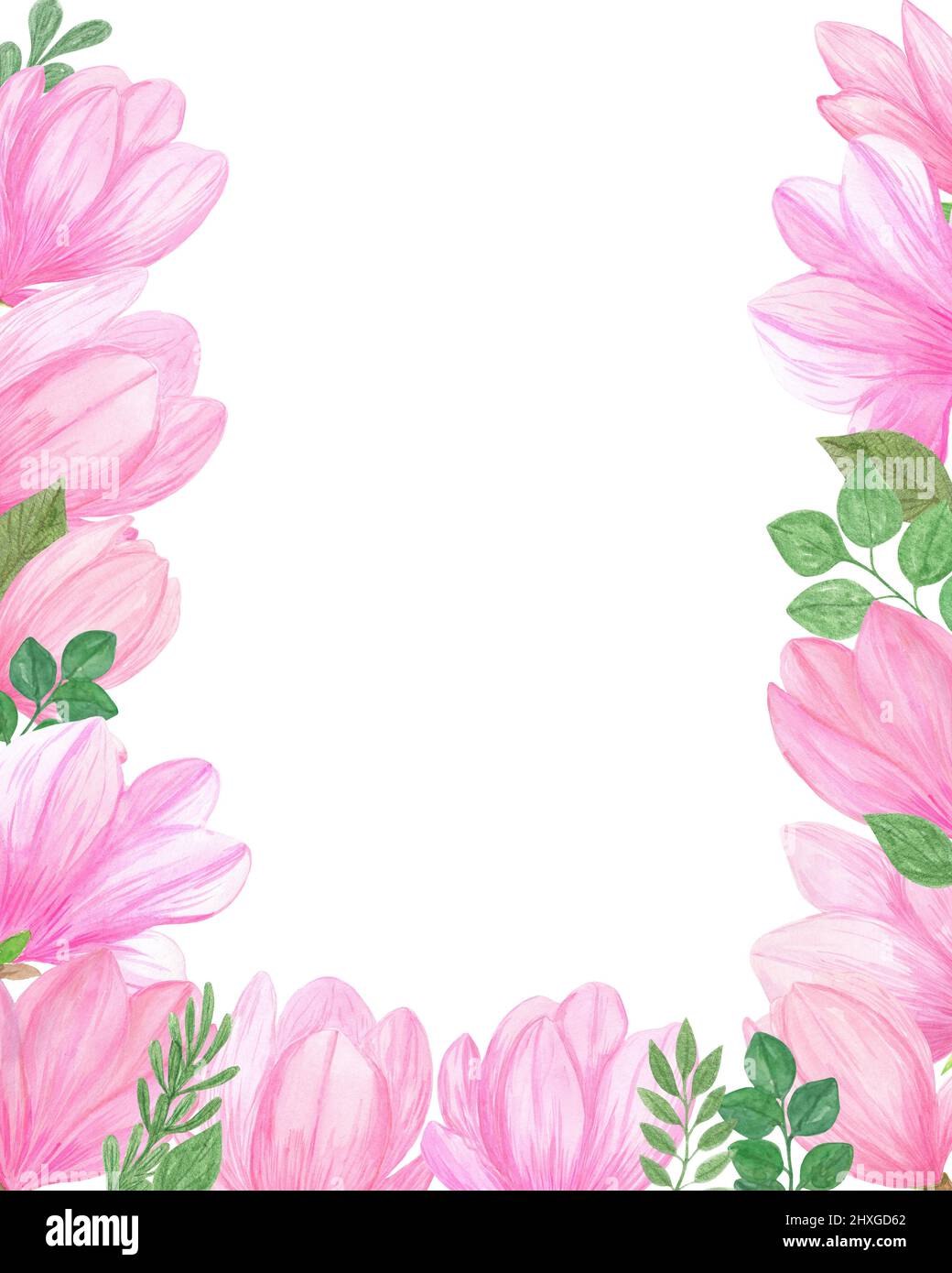 Magnolia flower arrangement clipart, floral composition, bouquet with ...