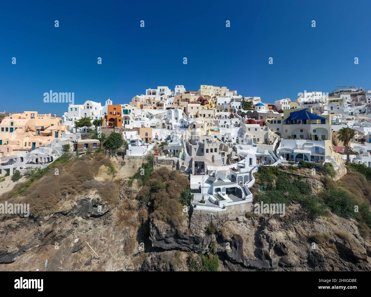 Charming view Oia village on Santorini island, Greece. Traditional ...