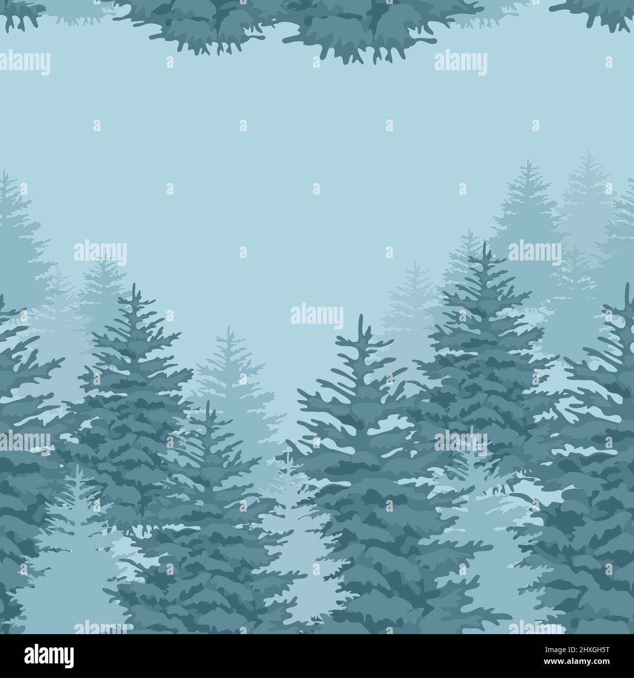 Seamless pattern with a forest. Vector illustration Stock Vector Image ...