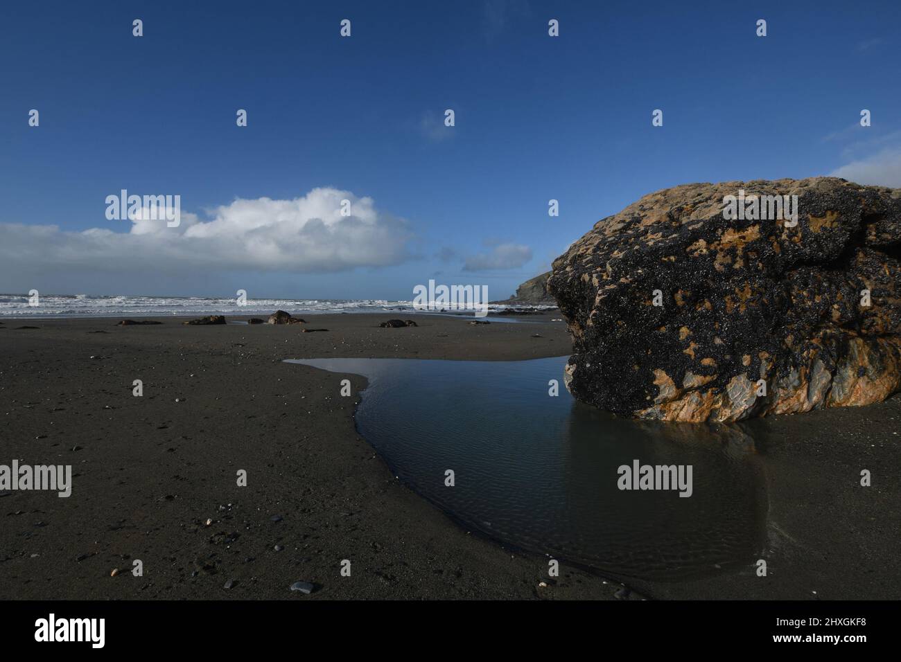 Rock Pool at Tregardock Beach Cornwall Stock Photo - Alamy
