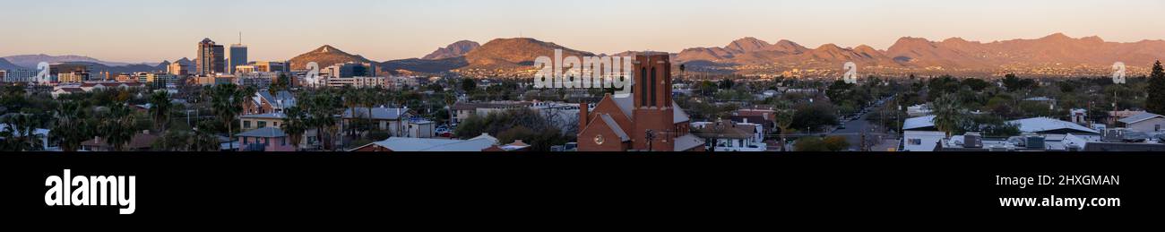 Tucson skyline at sunrise Stock Photo - Alamy