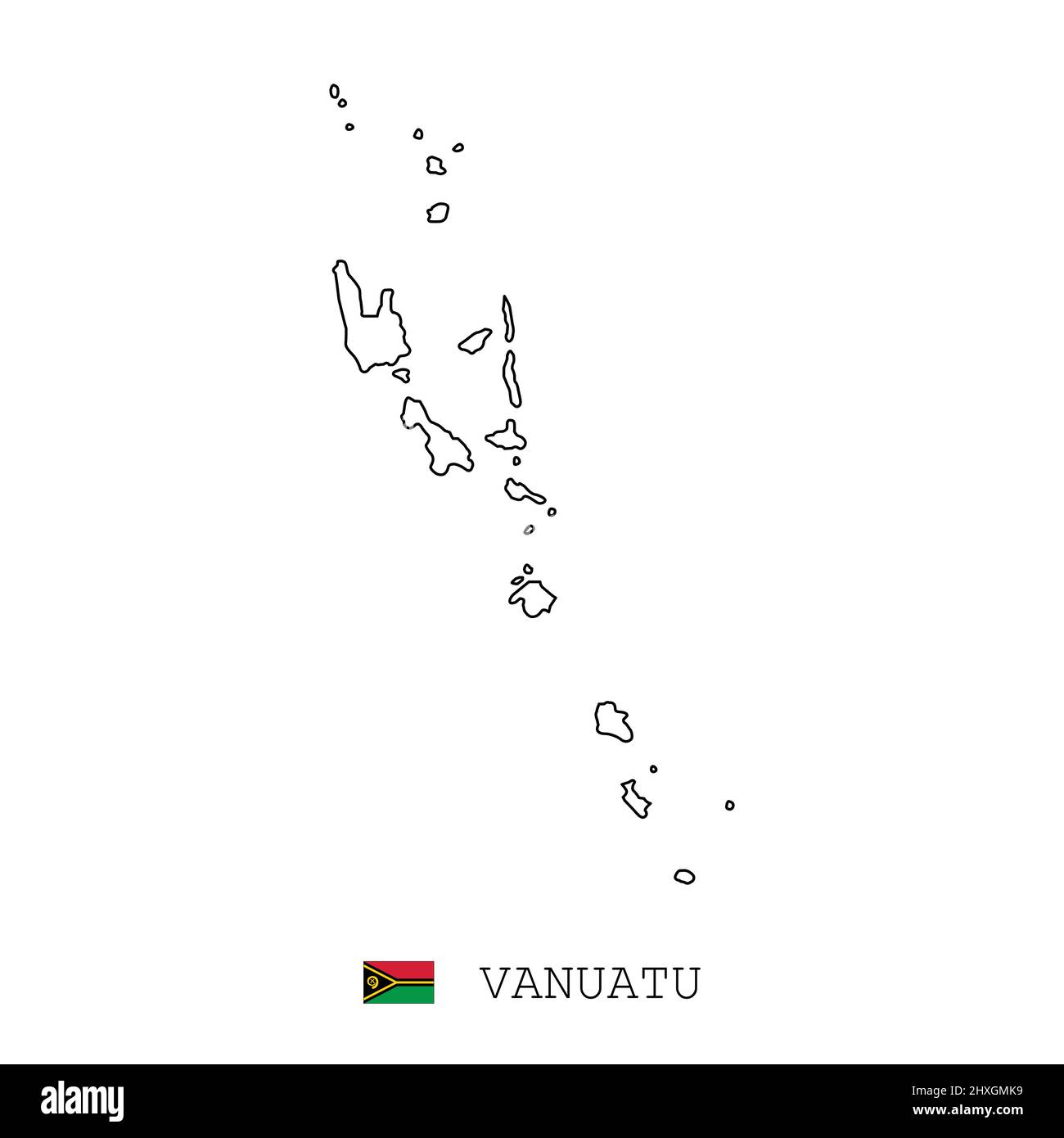 Flag Vanuatu Map