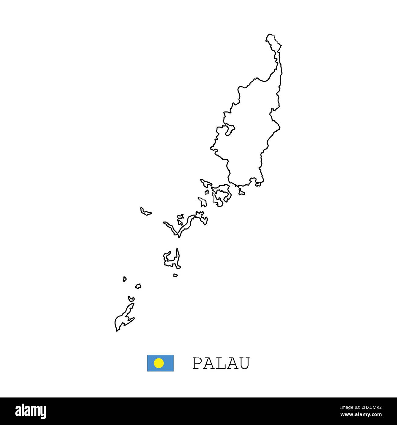Palau Map Outline