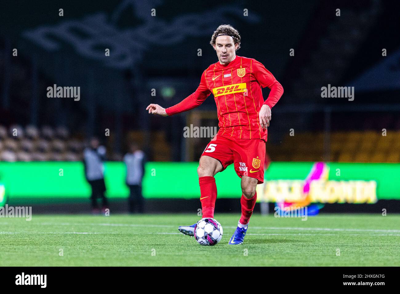 Farum, Denmark. 11th, March 2022. Erik Marxen (15) of FC Nordsjaelland ...