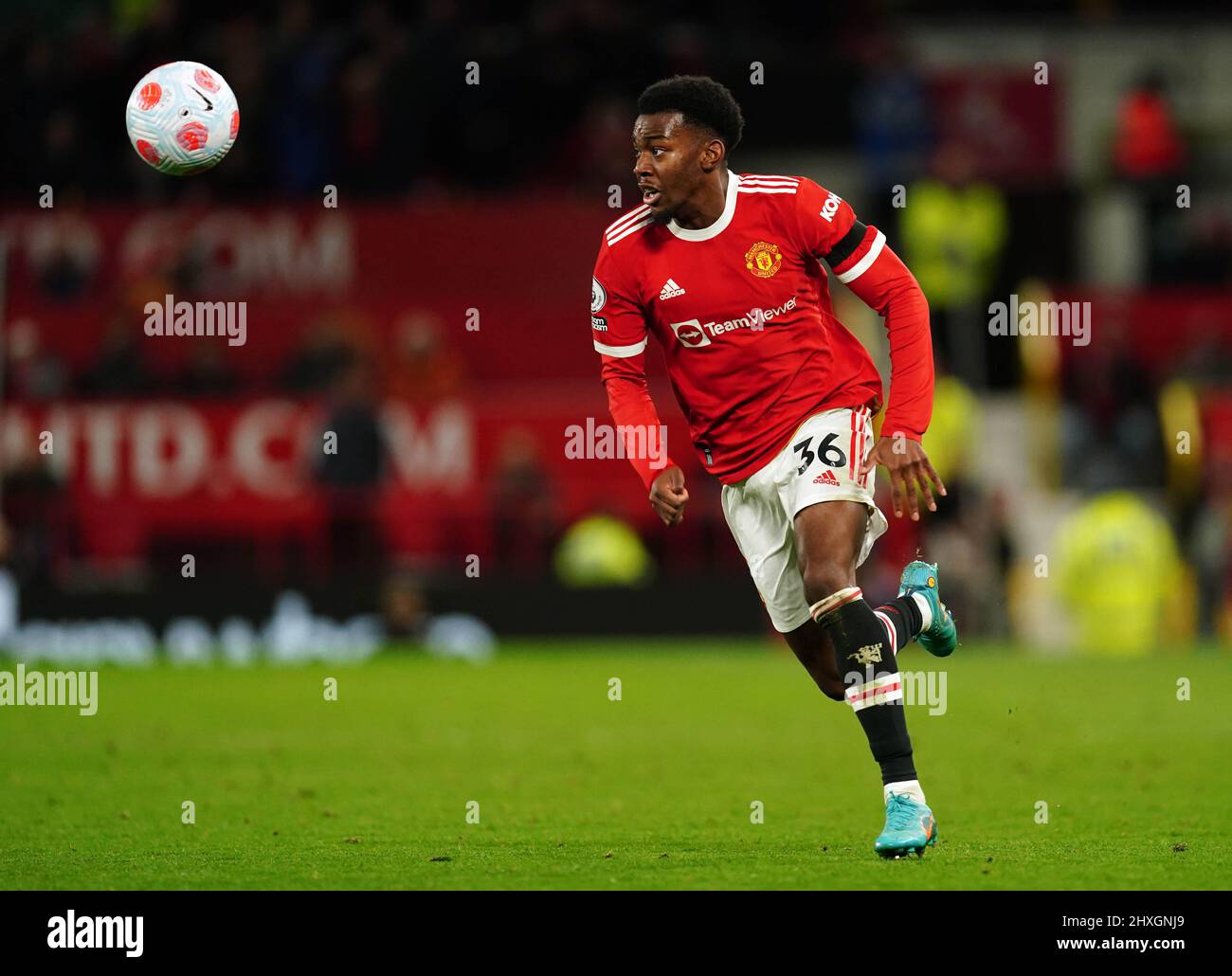 Manchester United's Anthony Elanga during the Premier League match at ...