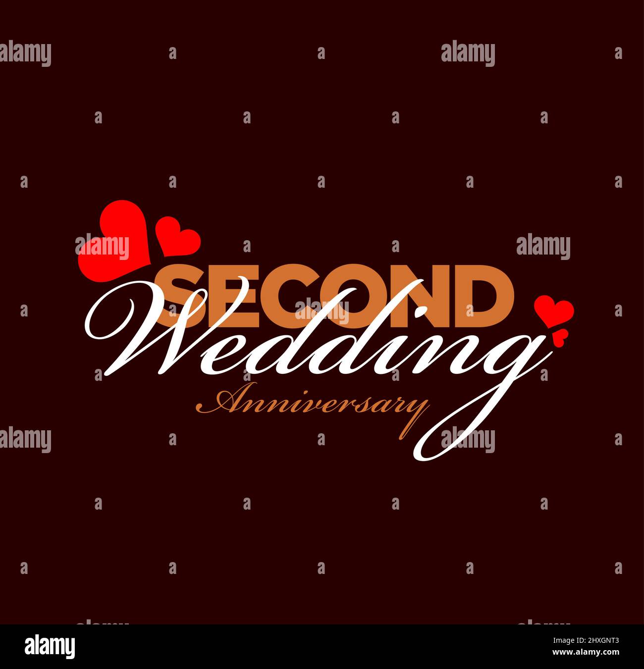 Second Wedding Anniversary greetings card Stock Vector Image & Art - Alamy