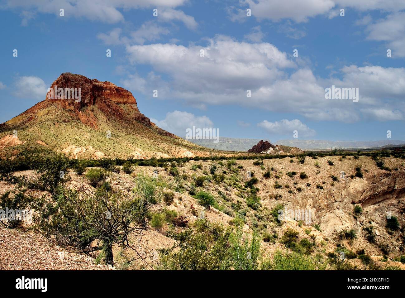 Volcanic remains in the forms of Cerro Castelan and the edge of Tuff ...