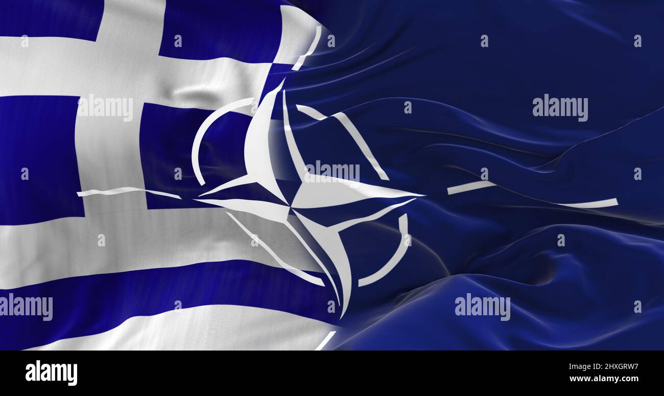 national lgbt flag of Greece flag waving in the wind at cloudy sky ...