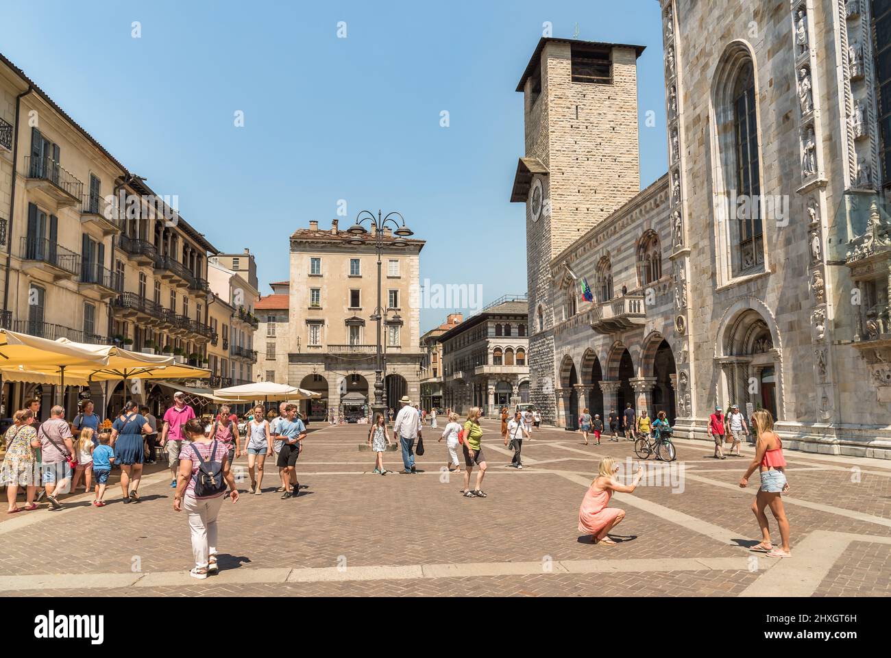 Como, Lombardy, Italy - July 19, 2016: View of Duomo square with ...