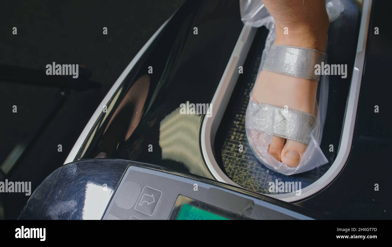Automatic Thermal Shrinkable Shoe Cover Laminating Machine. Close up ...