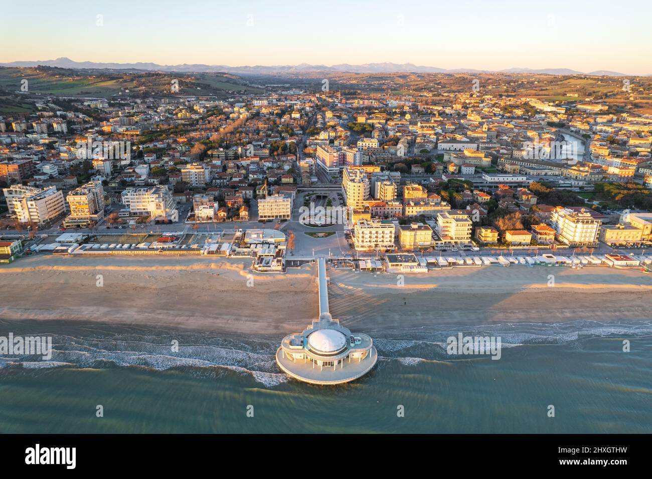 View of Italian coast at Senigallia town Stock Photo - Alamy