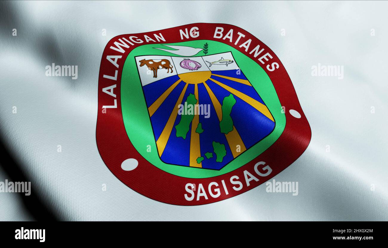 3D Illustration of a waving Philippines province flag of Batanes Stock ...