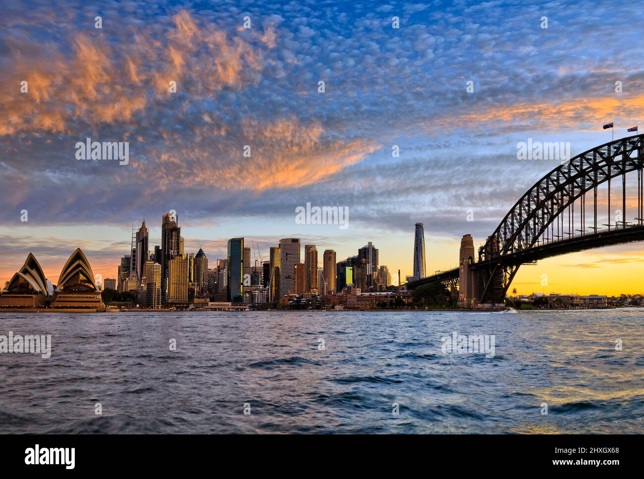 Sydney city CBD waterfront with major architecture landmarks and ...