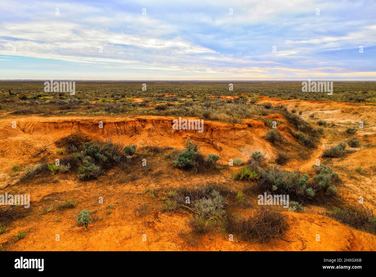 Dry lake Mungo national park red outback clay scenic landscape of ...