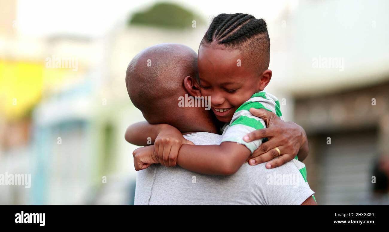 Father and son bonding moment. Child and dad doing handshake. Parent ...