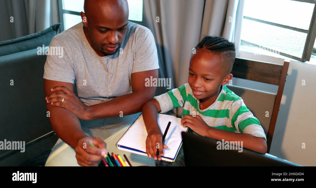 African american dad and son school hi-res stock photography and images ...