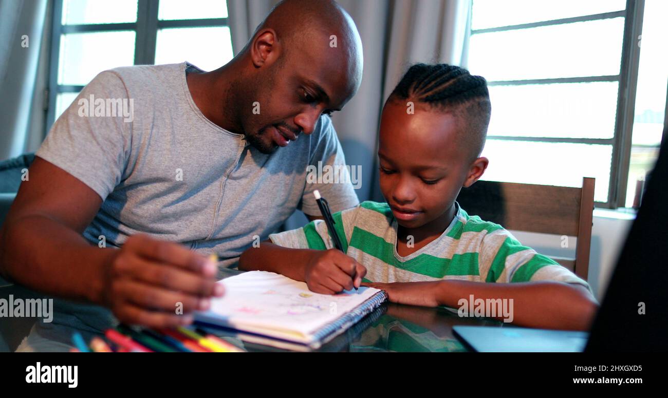 African american dad kid writing hi-res stock photography and images ...