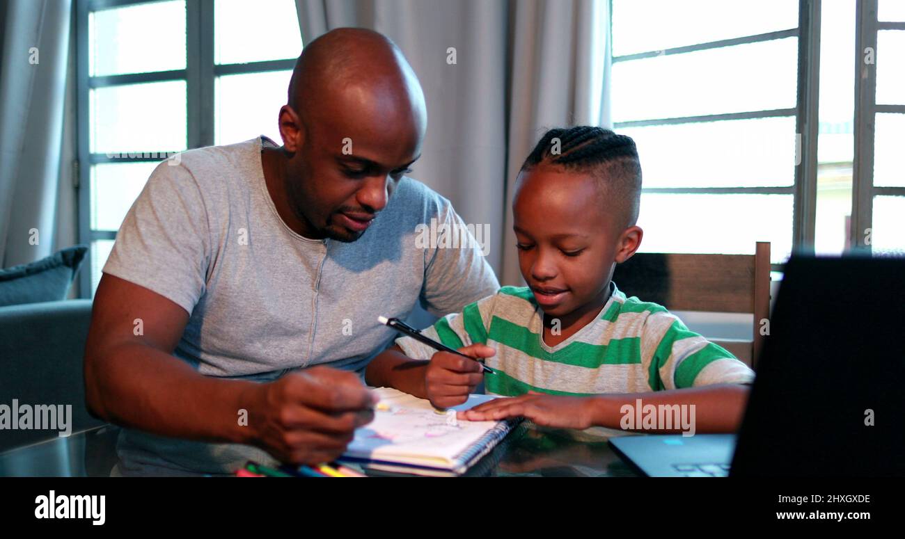 African american dad kid writing hi-res stock photography and images ...