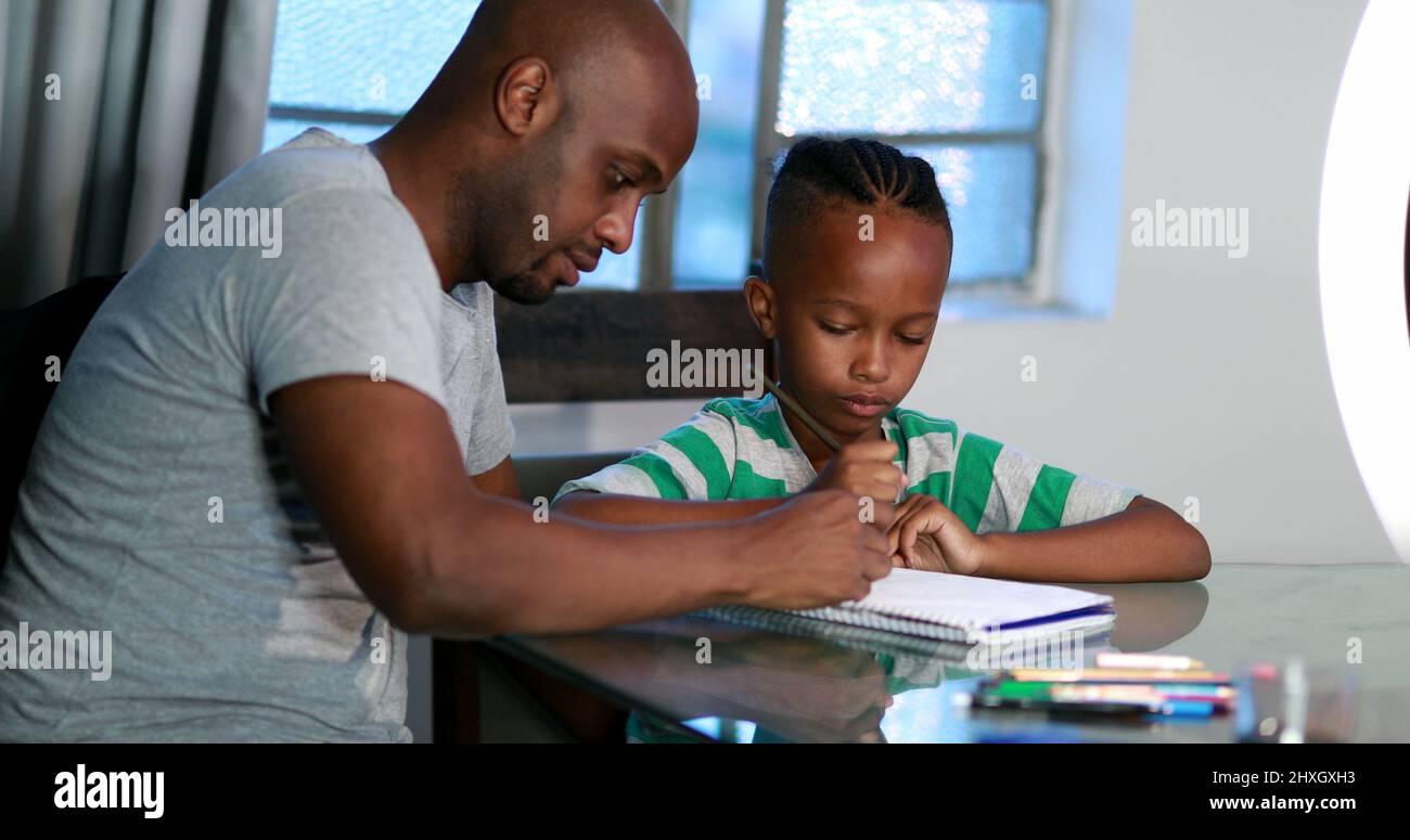 African american dad kid writing hi-res stock photography and images ...