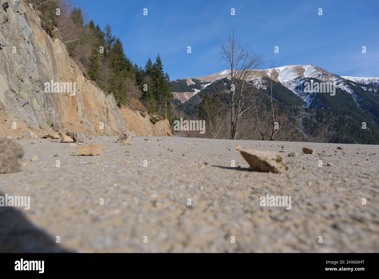 Small broken stones and rocks on the ground, low angle photo of rock ...