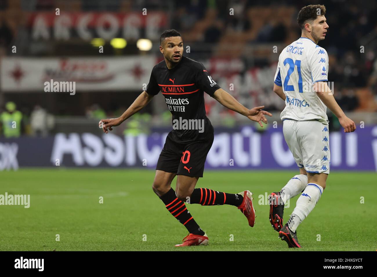 Junior Messias of AC Milan gestures during the Serie A 2021/22 football ...