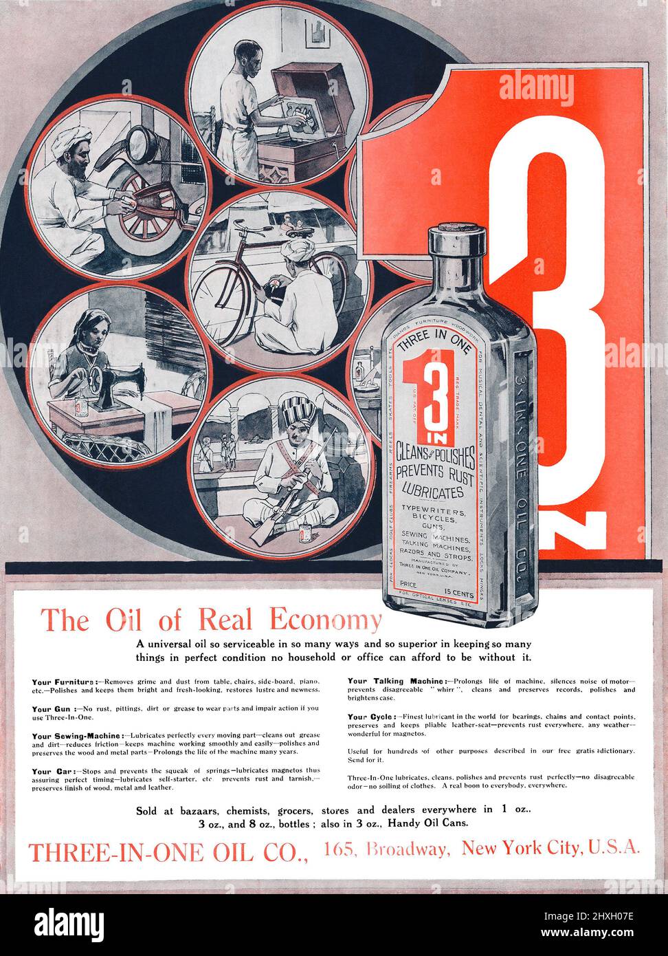 1922 Indian advertisement for 3 in 1 oil Stock Photo - Alamy