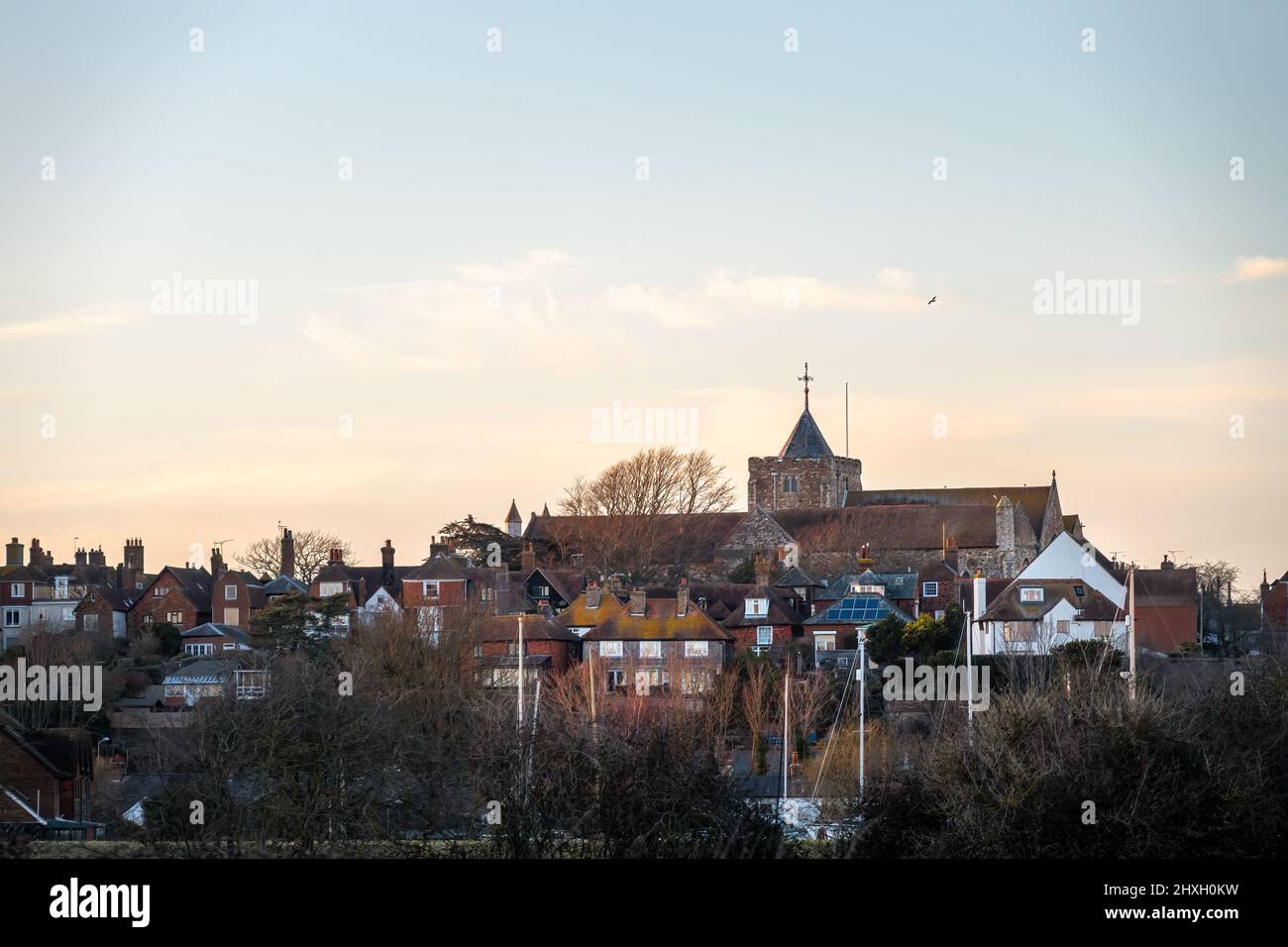 RYE, ENGLAND - FEBRUARY 26th, 2022: View of Rye and the tower of St ...