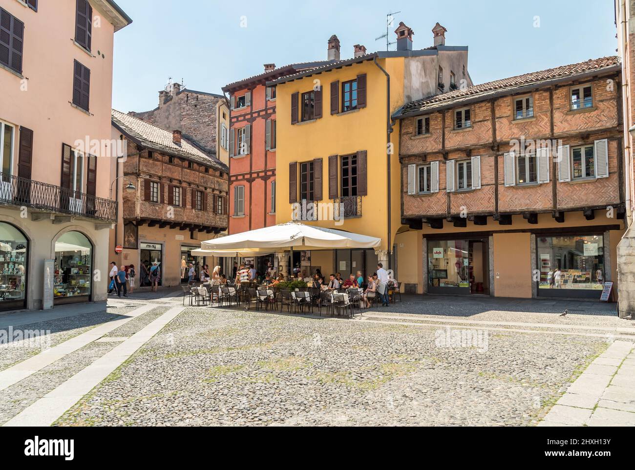 Como, Lombardy, Italy - July 19, 2016: Medieval square San Fedele in ...