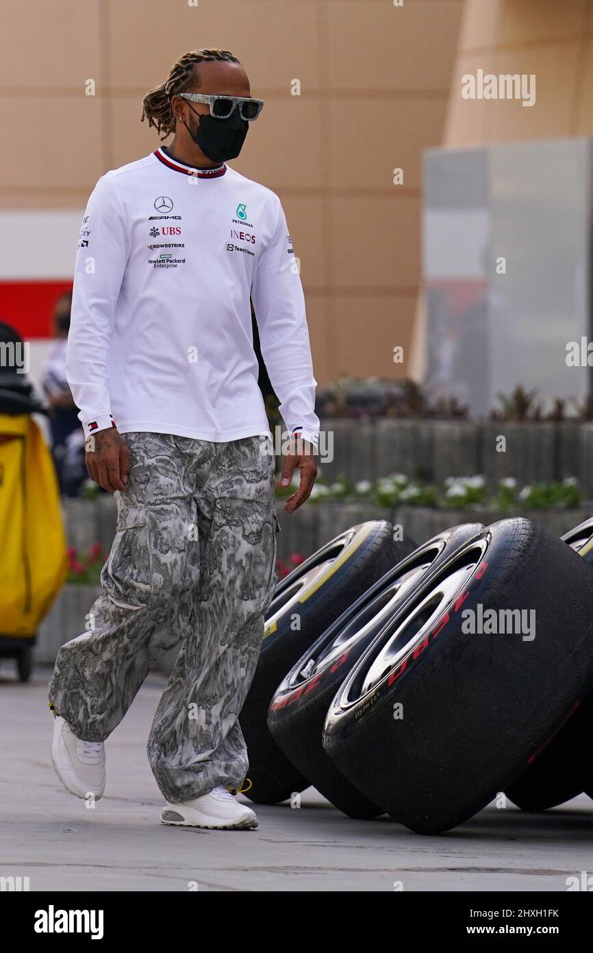 Bahrain International Circuit, Sakhir, Bahrain on 12 March 2022 Lewis ...