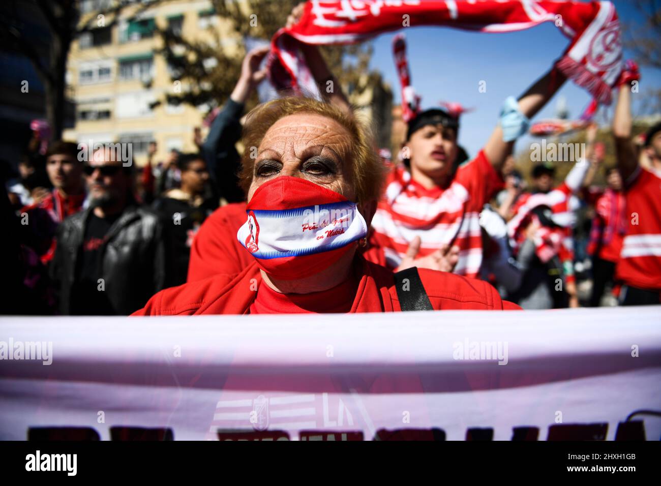 Granada CF fans are seen before the La Liga Santander match between ...